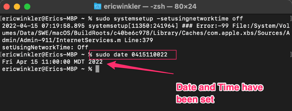 How To Change Date And Time On Mac Using Terminal